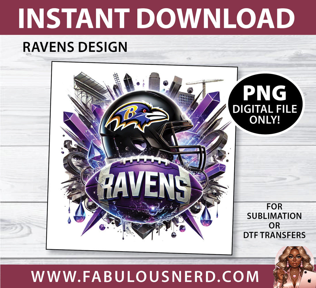 Baltimore Ravens Football Design (PNG Only) – FABULOUS NERD - CREATIVE ...