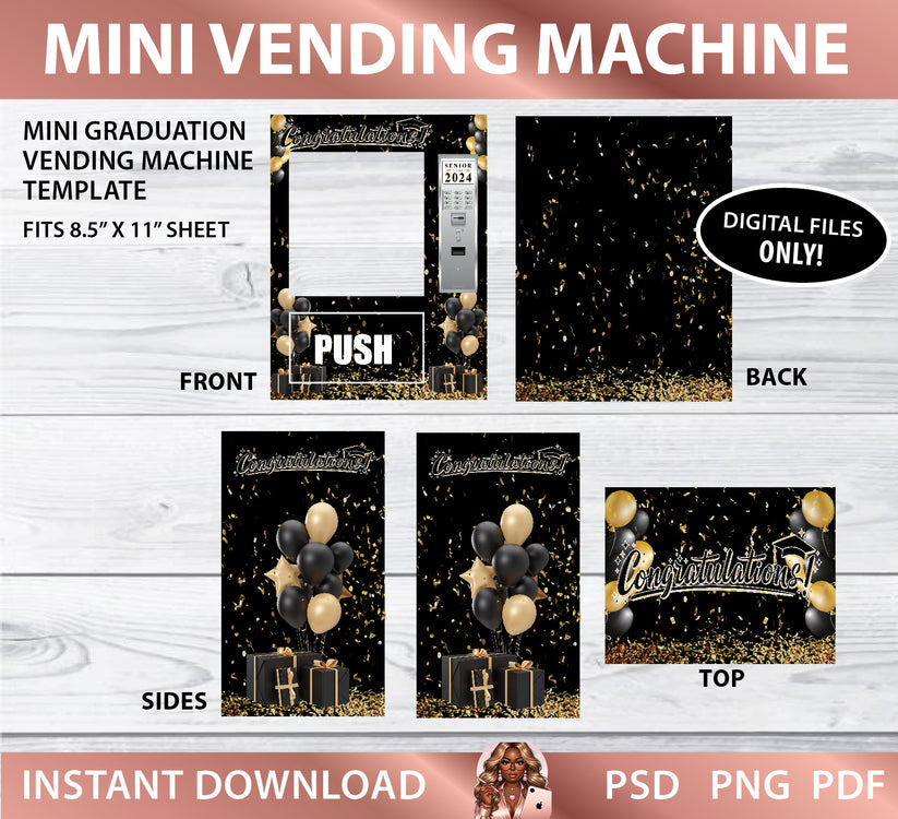 Mini Graduation Vending Machine Template (PSD/PNG/PDF) – FABULOUS NERD ...