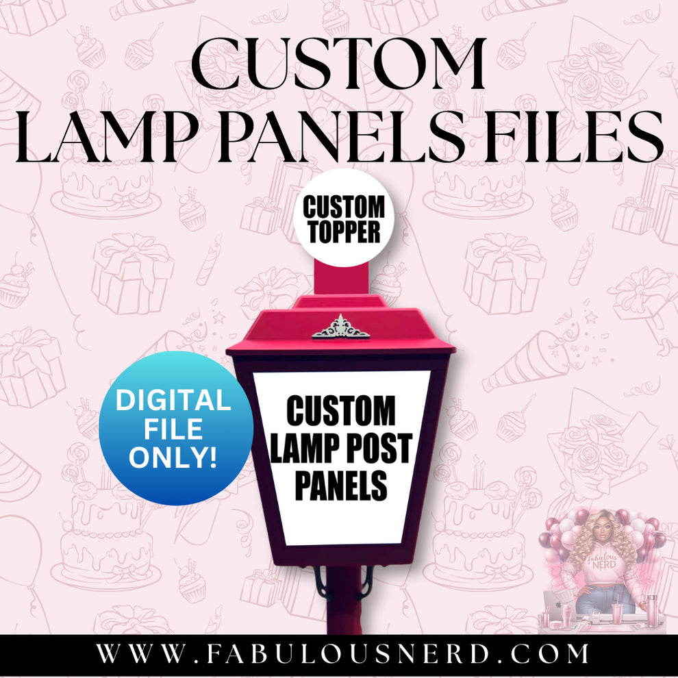 Custom Designed Lamp Post Panel & Topper 3D Print File (Digital File O ...